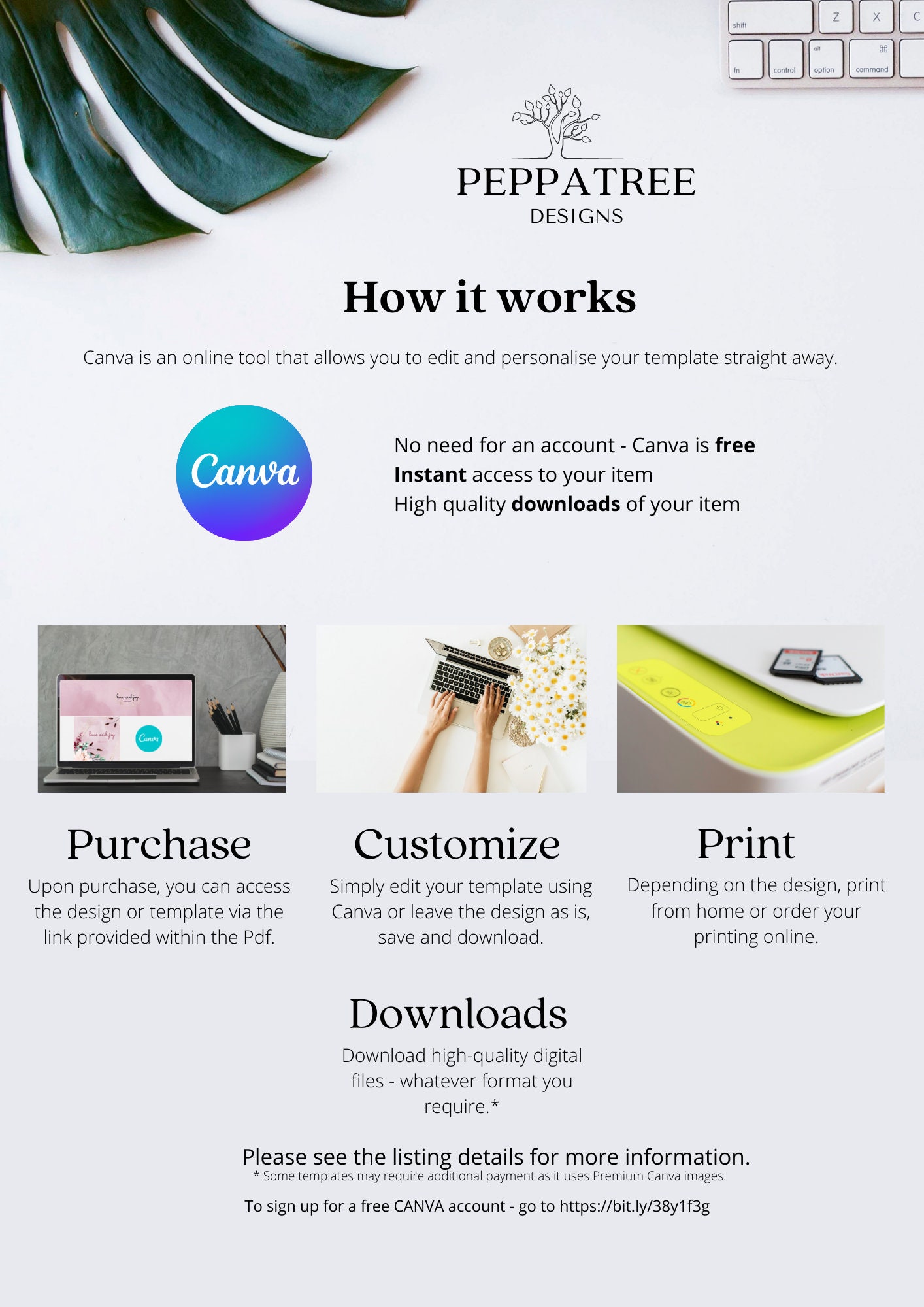 Flower Care Hangtag Template | DIY Flower Plant Care, Editable Flower ...