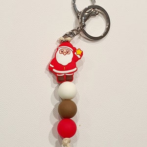 Christmas Key Ring Silicone Bead - Reindeer/snowman/santa/ginger Bread ...