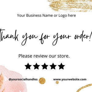 Thank You and Review Our Store Template, Printable Review Card, DIY ...