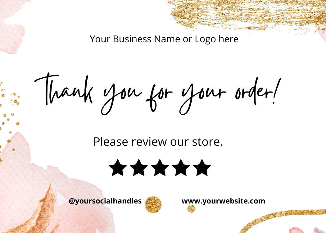 Thank You and Review Our Store Template, Printable Review Card, DIY ...