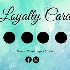 Blue Green Loyalty Card Templates, Discount Card, Editable ...