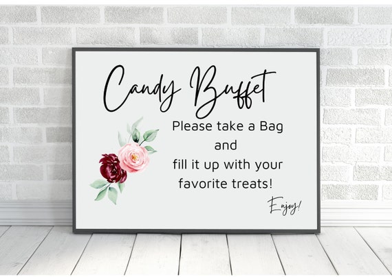 Candy Bar Sign Template A5 Small Sign Editable Printable | Etsy