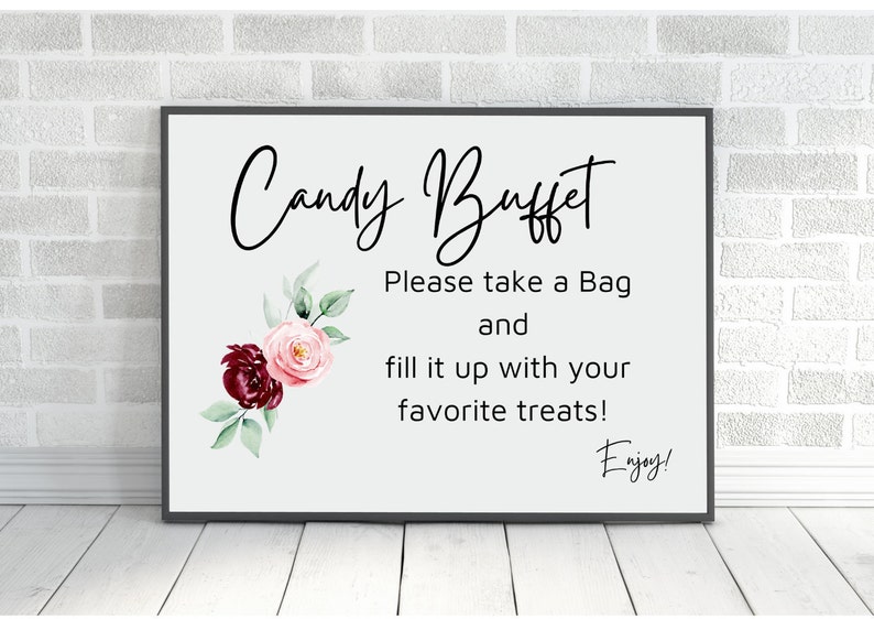 Candy Bar Sign Template, A5 Small Sign, Editable, Printable, DIY ...