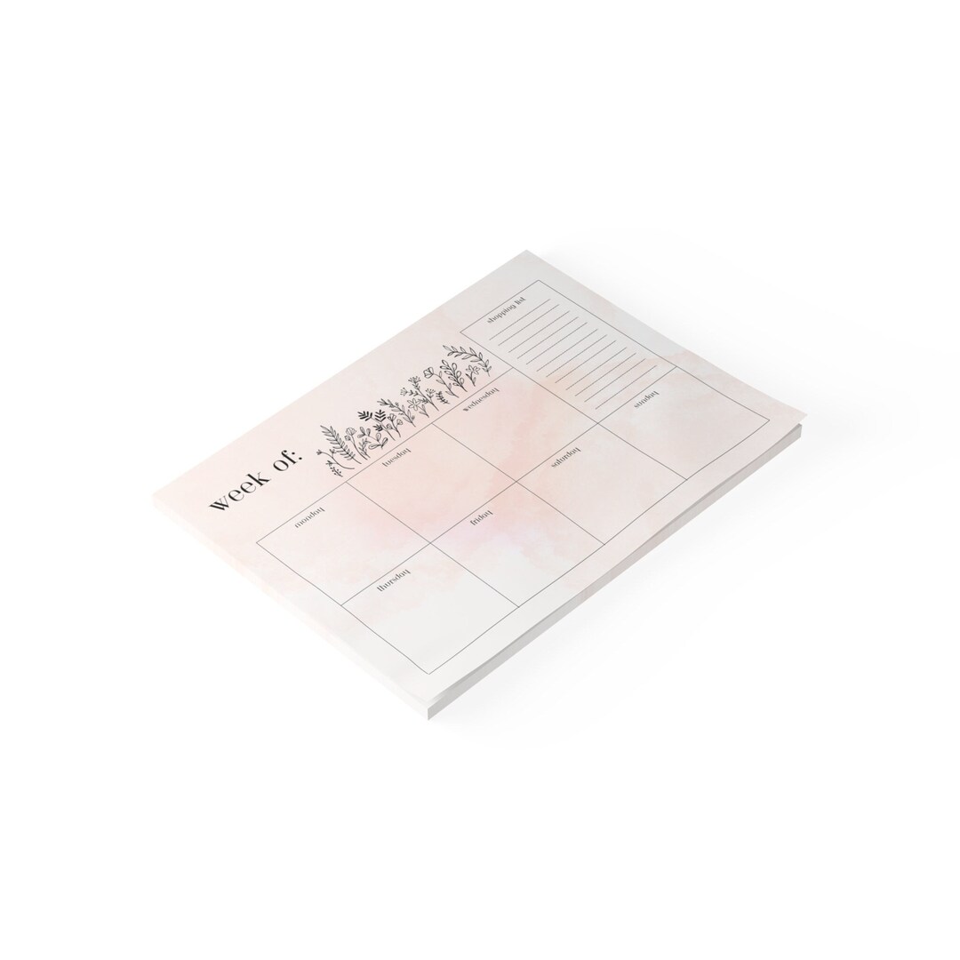 Pink Wildflower Weekly Calendar Post-it® Note Pads - Etsy