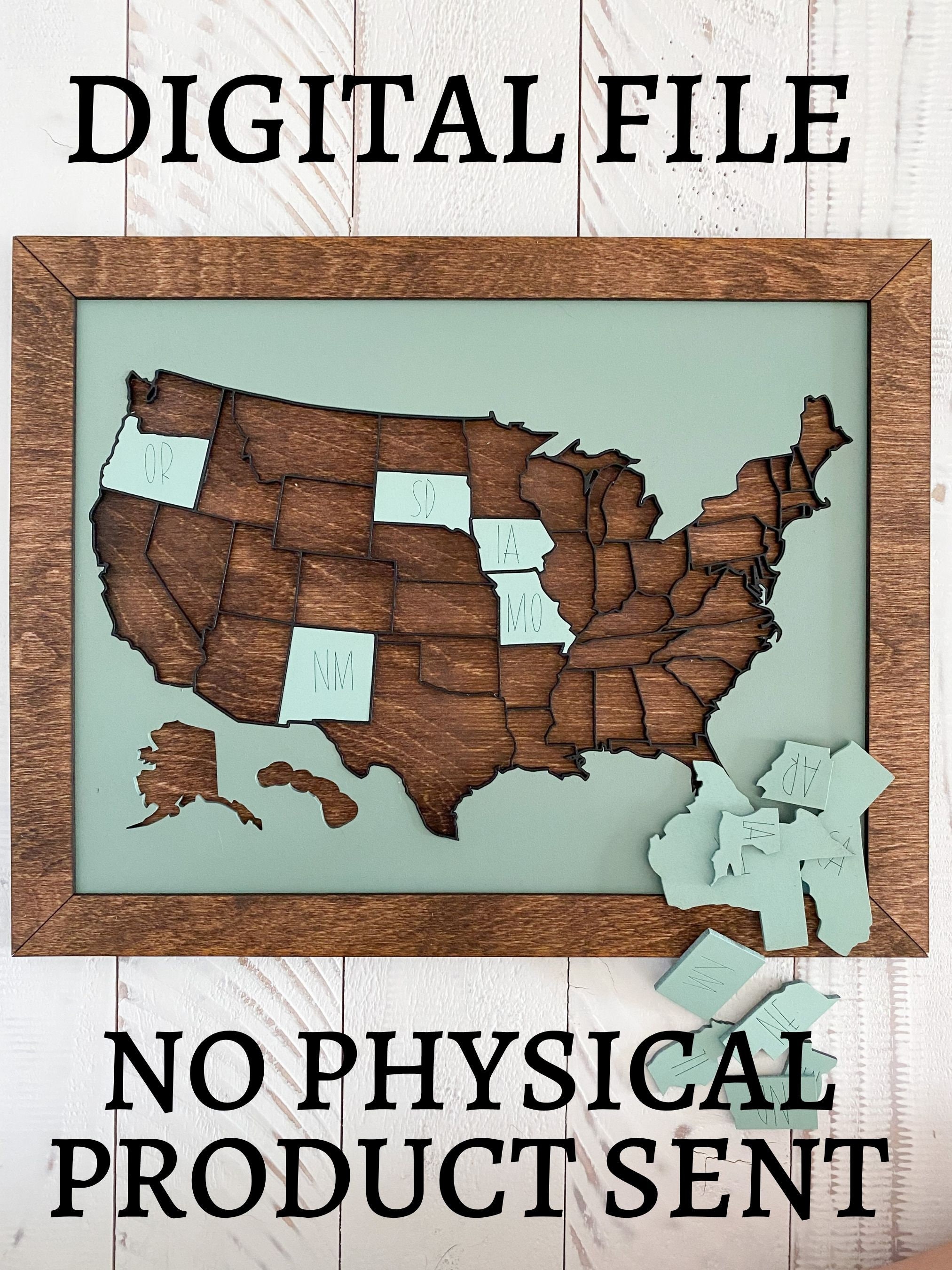 United States Travel Map Tracker | US Travel Fill in Puzzle Map | SVG ...