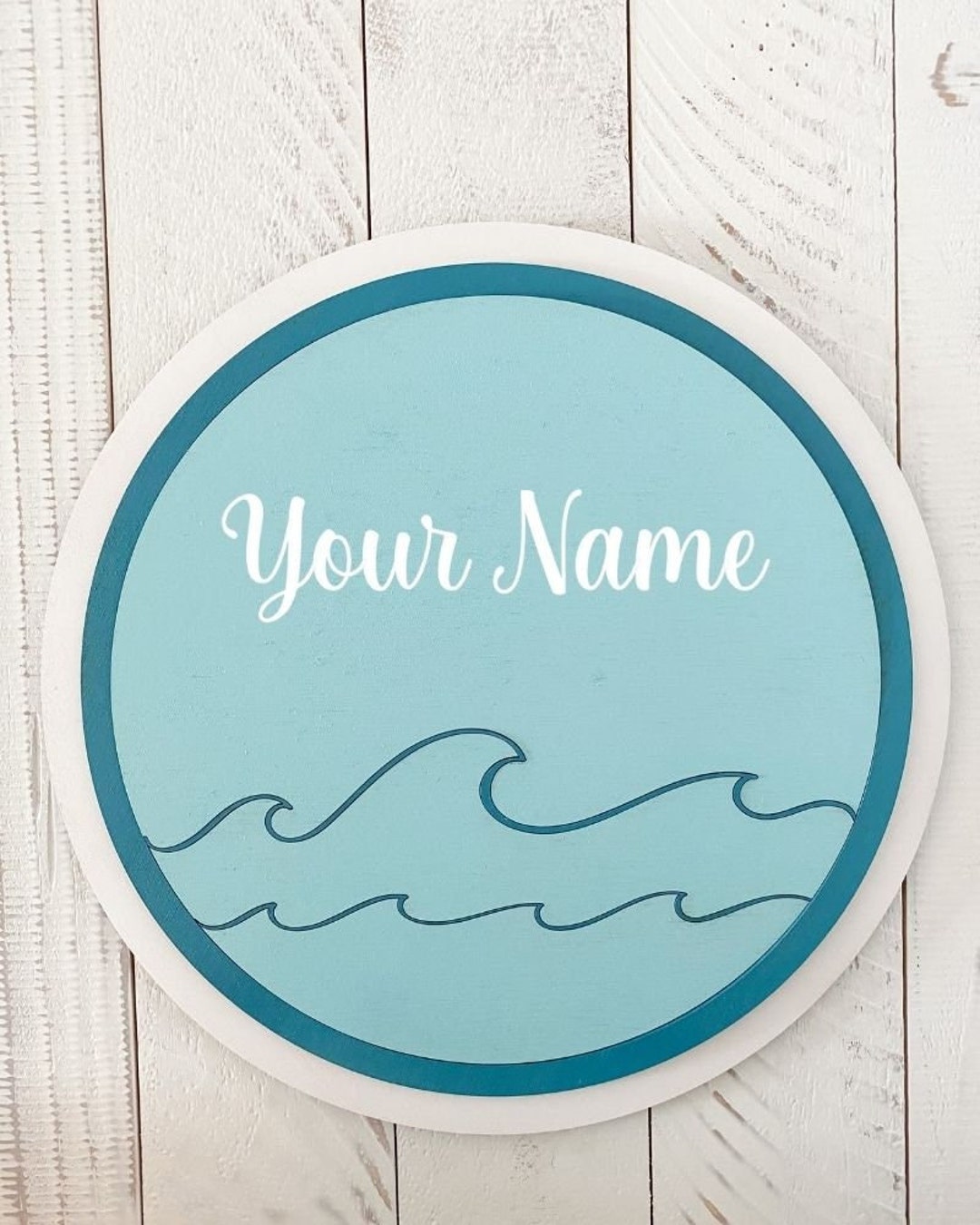 Beach Name Sign Digital Cut File Glowforge SVG File Wave - Etsy