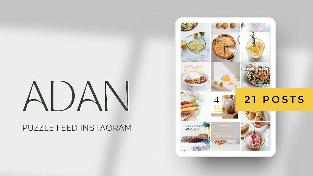 Puzzle Feed Instagram ADAN 21 Posts | CANVA Templates in FRENCH ...