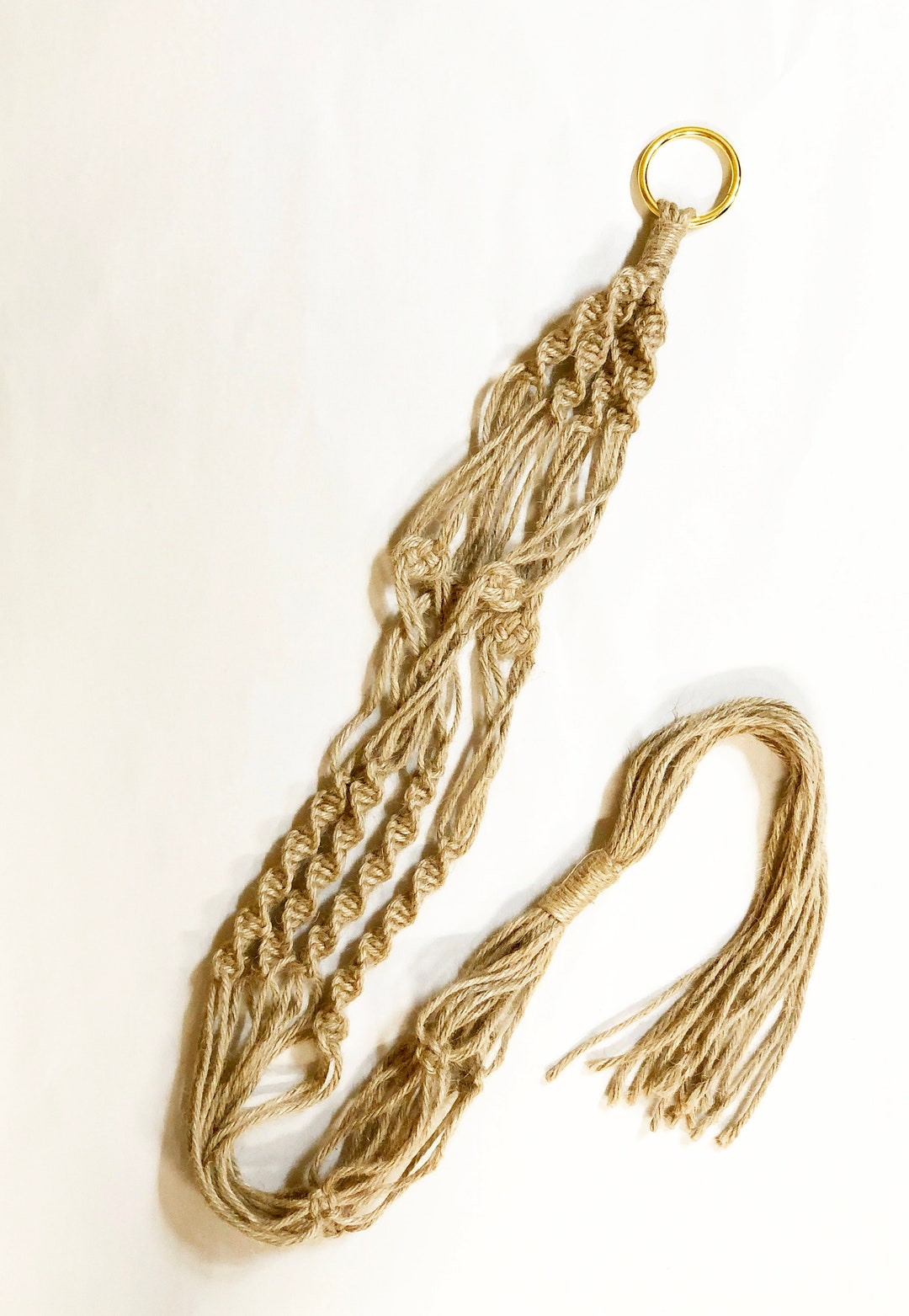 Jute Macrame Plant Hanger Handmade With Jute Cord for Indoor Outdoor ...