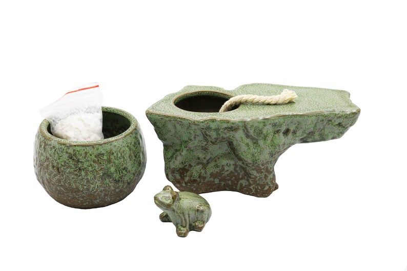 Self-watering Pot Set With Plant Buddy Frog Figurine and - Etsy