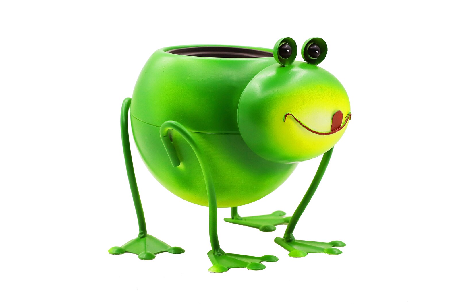 Metal Planter Green Frog With Pot Liner Succulent Pot - Etsy