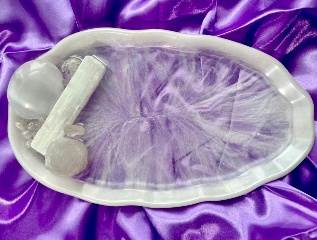 Cleansing Selenite Tray Selenite Decor Crystal Tray Crystal Cleansing ...