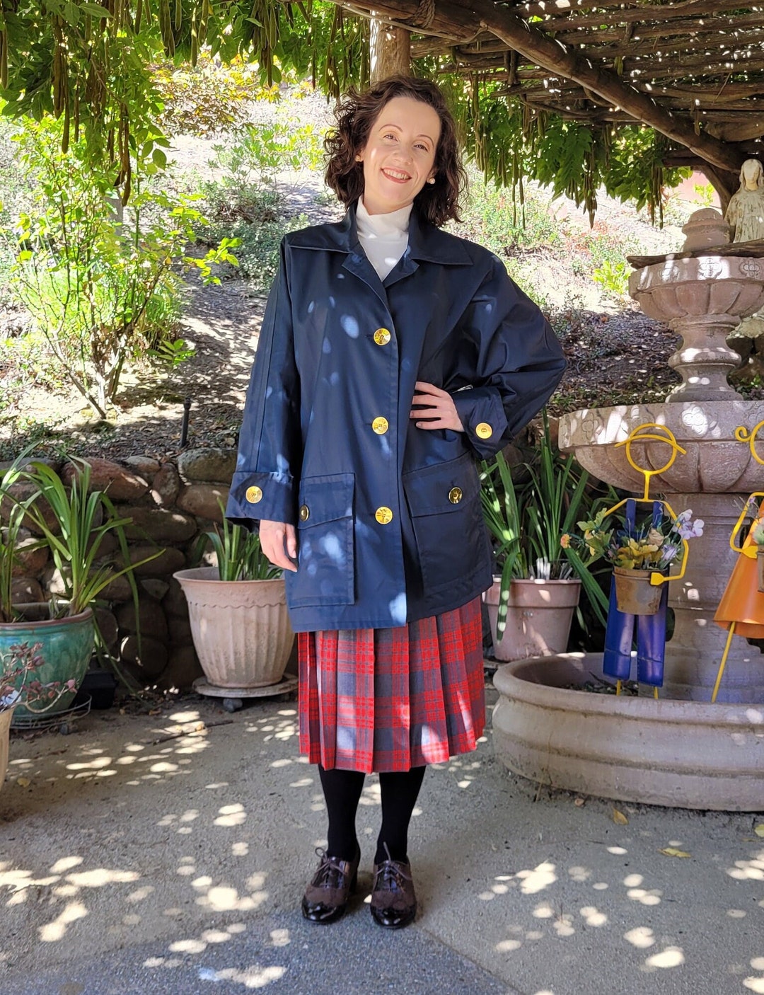 Navy Raincoat // Vintage 1980s / Givenchy Nouvelle Boutique Label ...