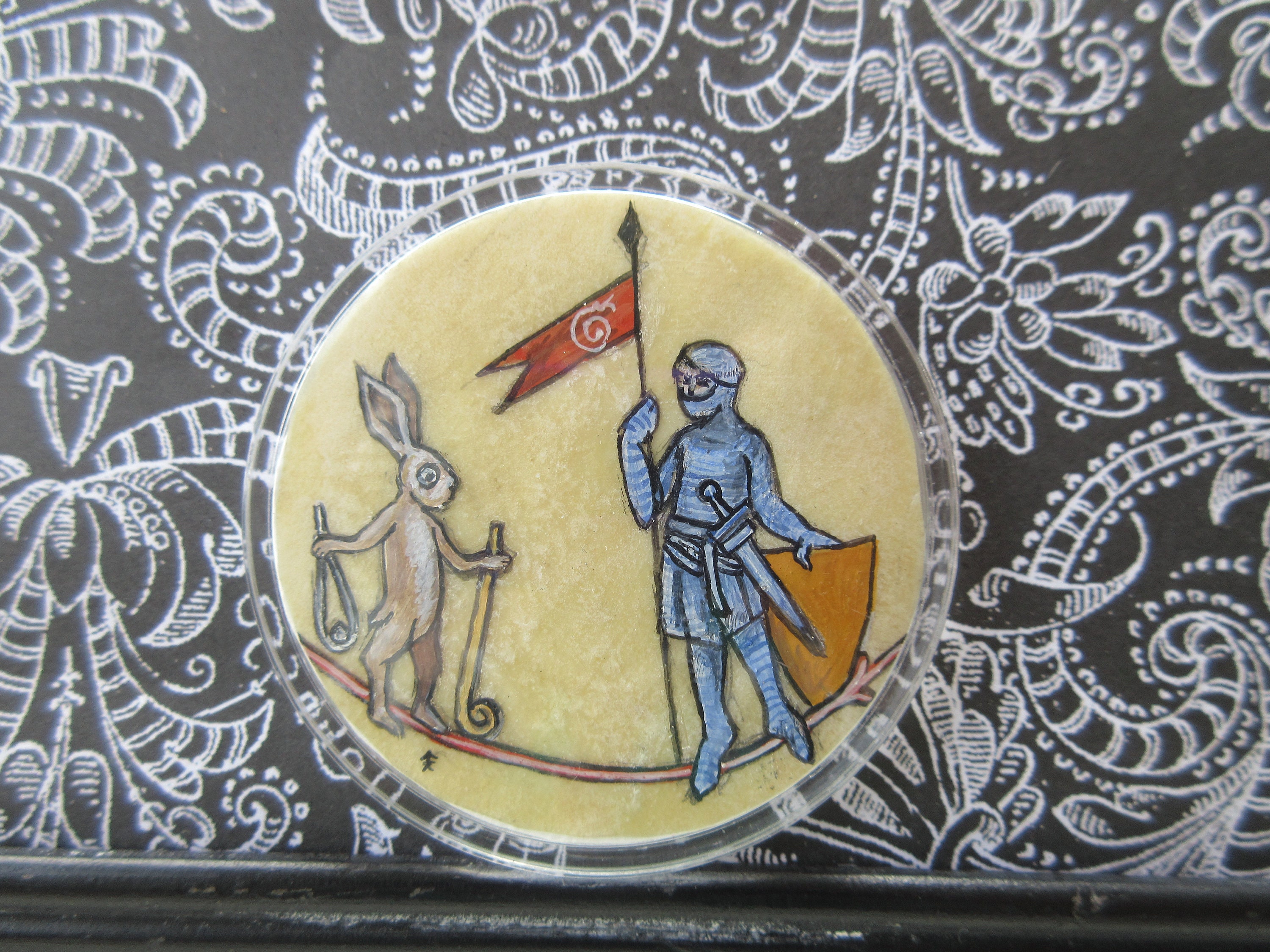 Bunny Vs. Knight Marginalia Pin, Authentic Illuminated Art - Etsy UK
