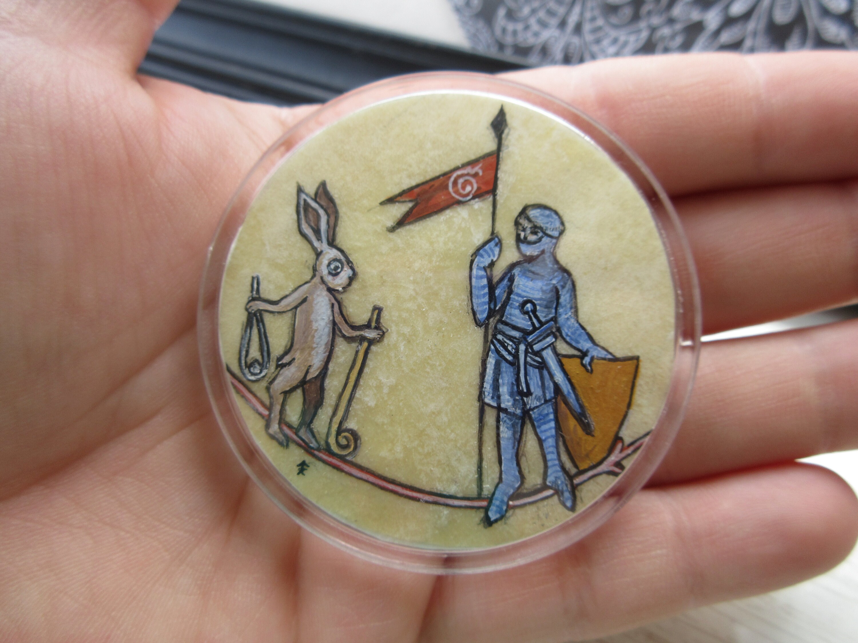Bunny Vs. Knight Marginalia Pin Authentic Illuminated Art - Etsy UK
