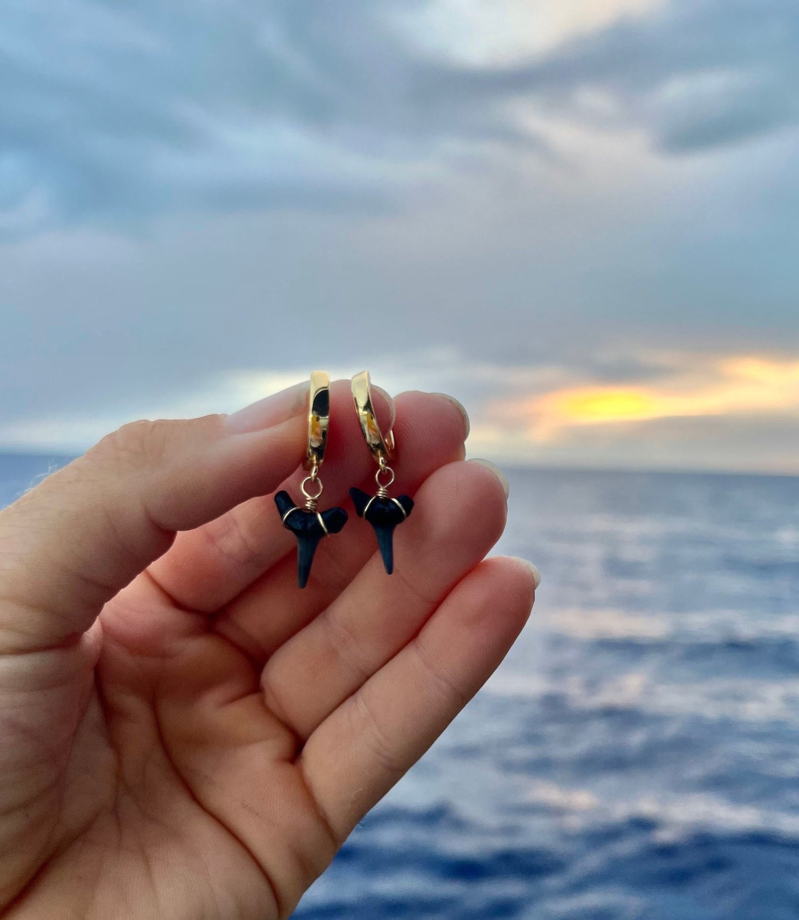 Gold-filled Sharks Teeth Hoop Earrings - Etsy
