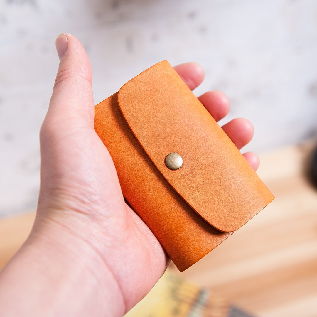 Personalized Leather Card Wallet Snap - Etsy