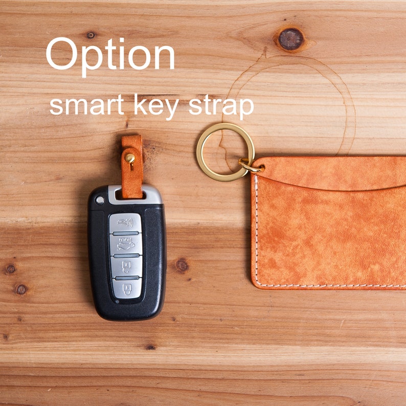 Personalized Leather Card Wallet Key Chain - Etsy