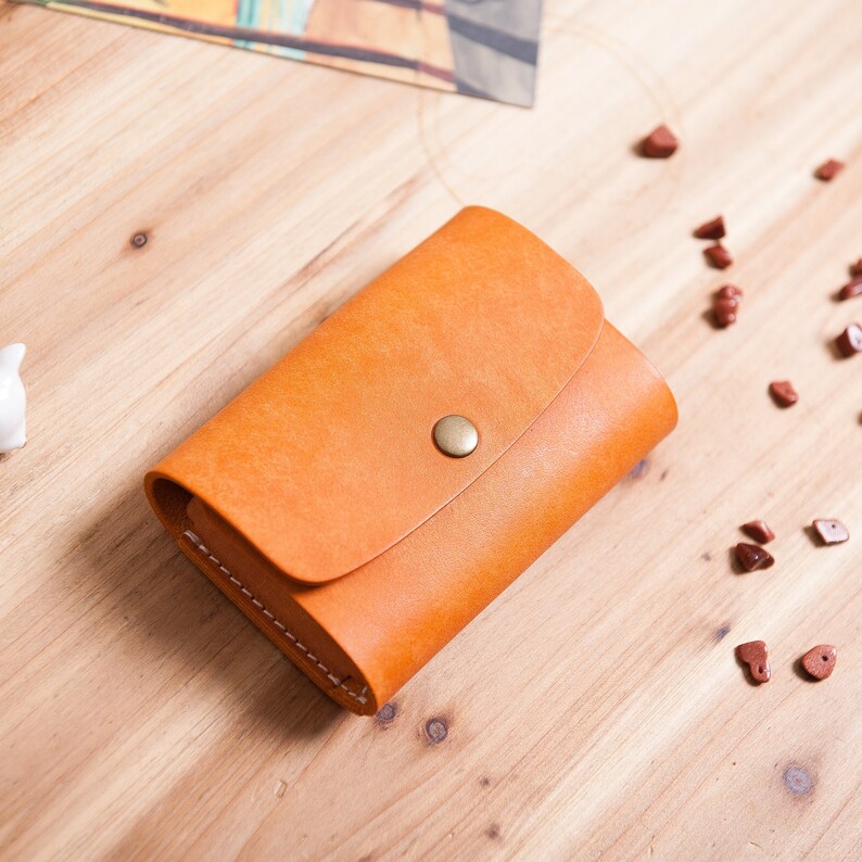 Personalized Leather Card Wallet Snap - Etsy