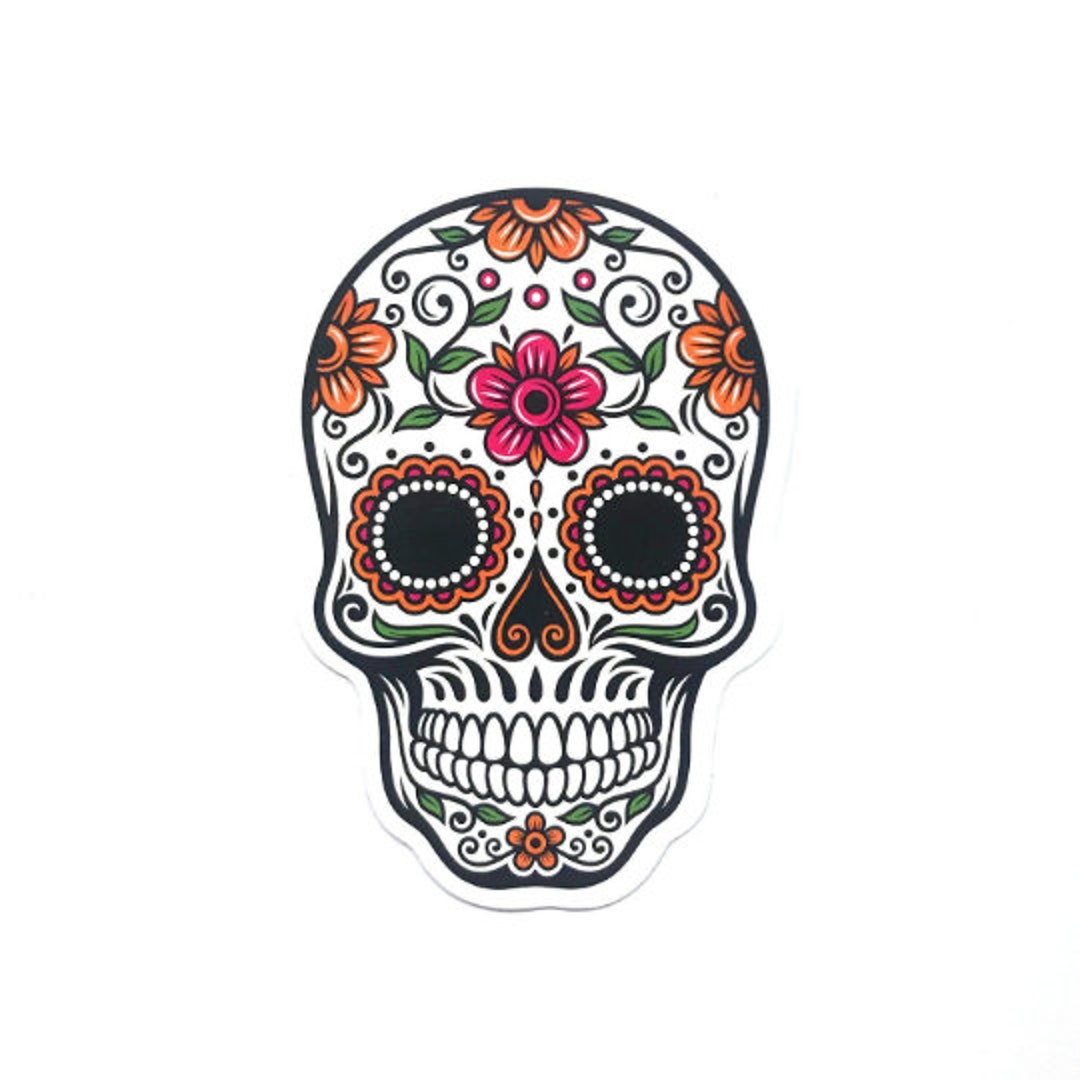 Day of the Dead Rose Skull Sticker - Etsy