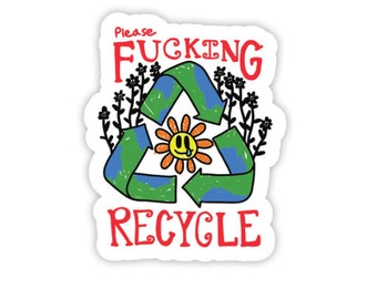 Please Recycle Sticker - Etsy