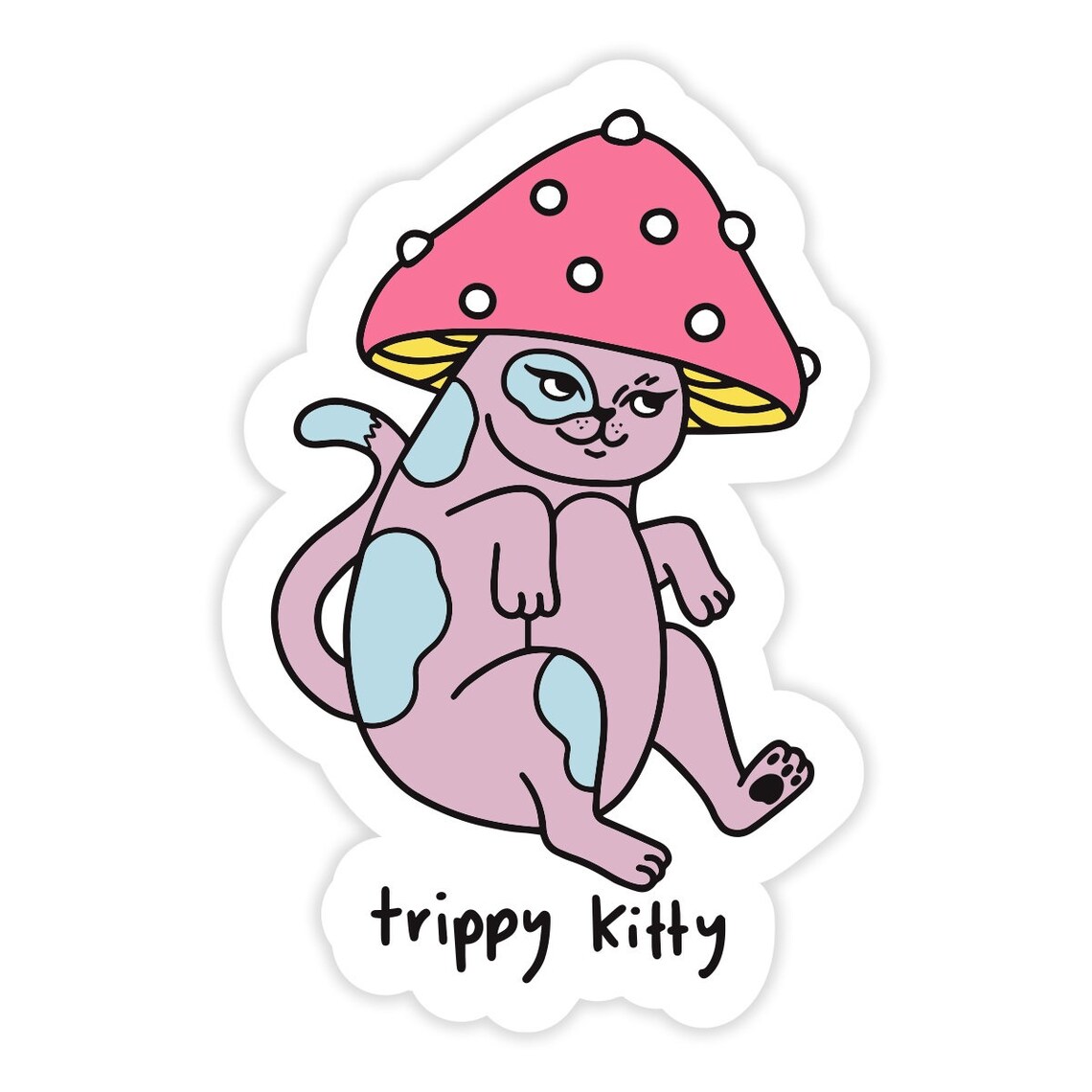 Trippy Kitty Sticker - Etsy