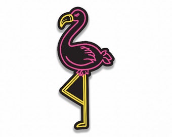 Neon Flamingo Sticker - Etsy