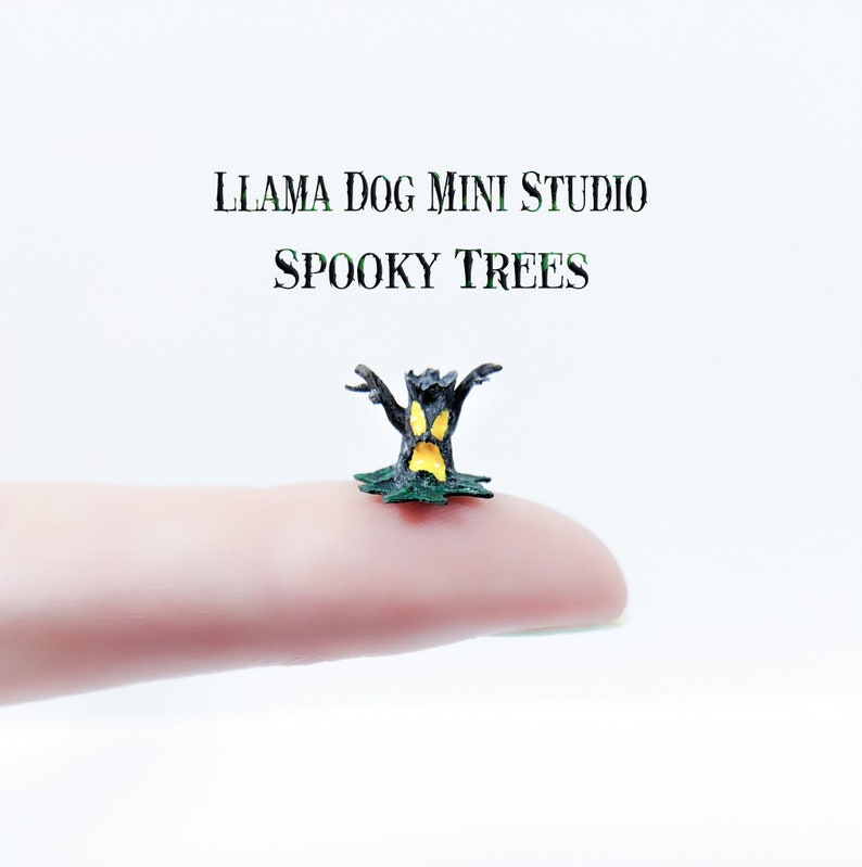 Micro Spooky Tree | Hand-painted Miniatures for Diorama Jewelry, Train ...