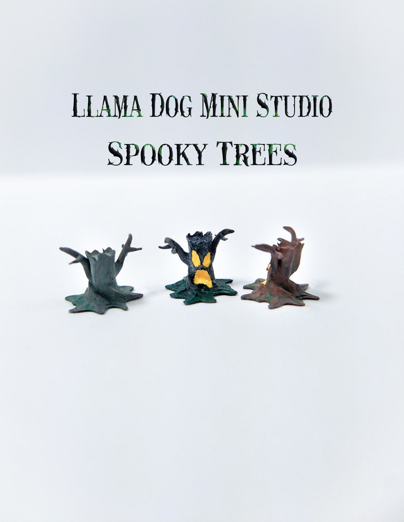 Spooky Trees Hand Painted Miniatures Micro Figurines for - Etsy