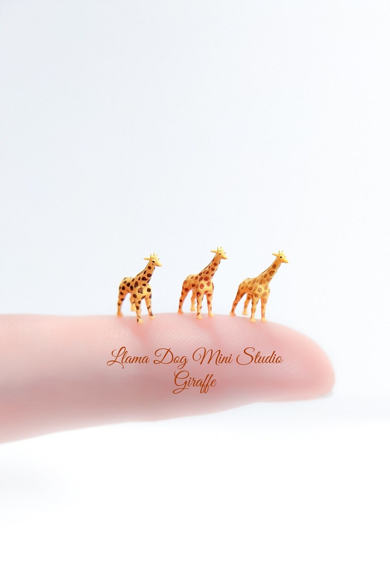 1 Hand Painted Micro Giraffe Miniature Figurines for - Etsy