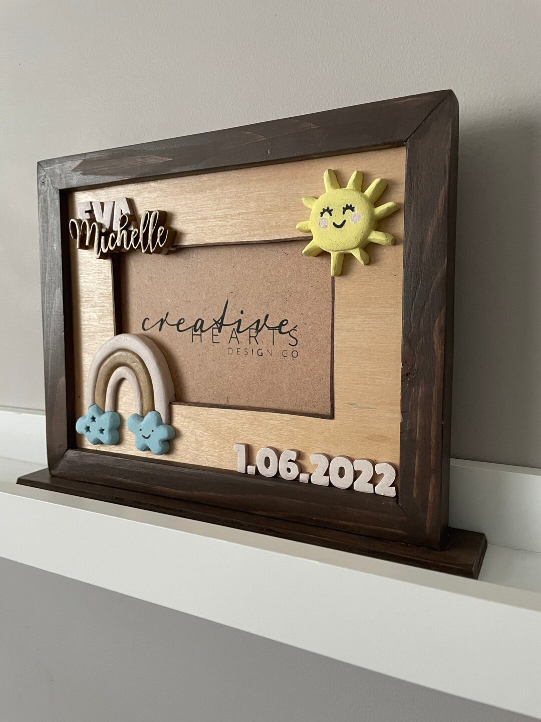 Personalized Photo Frame | Nursery Decor | Baby Picture Frame | Rainbow ...