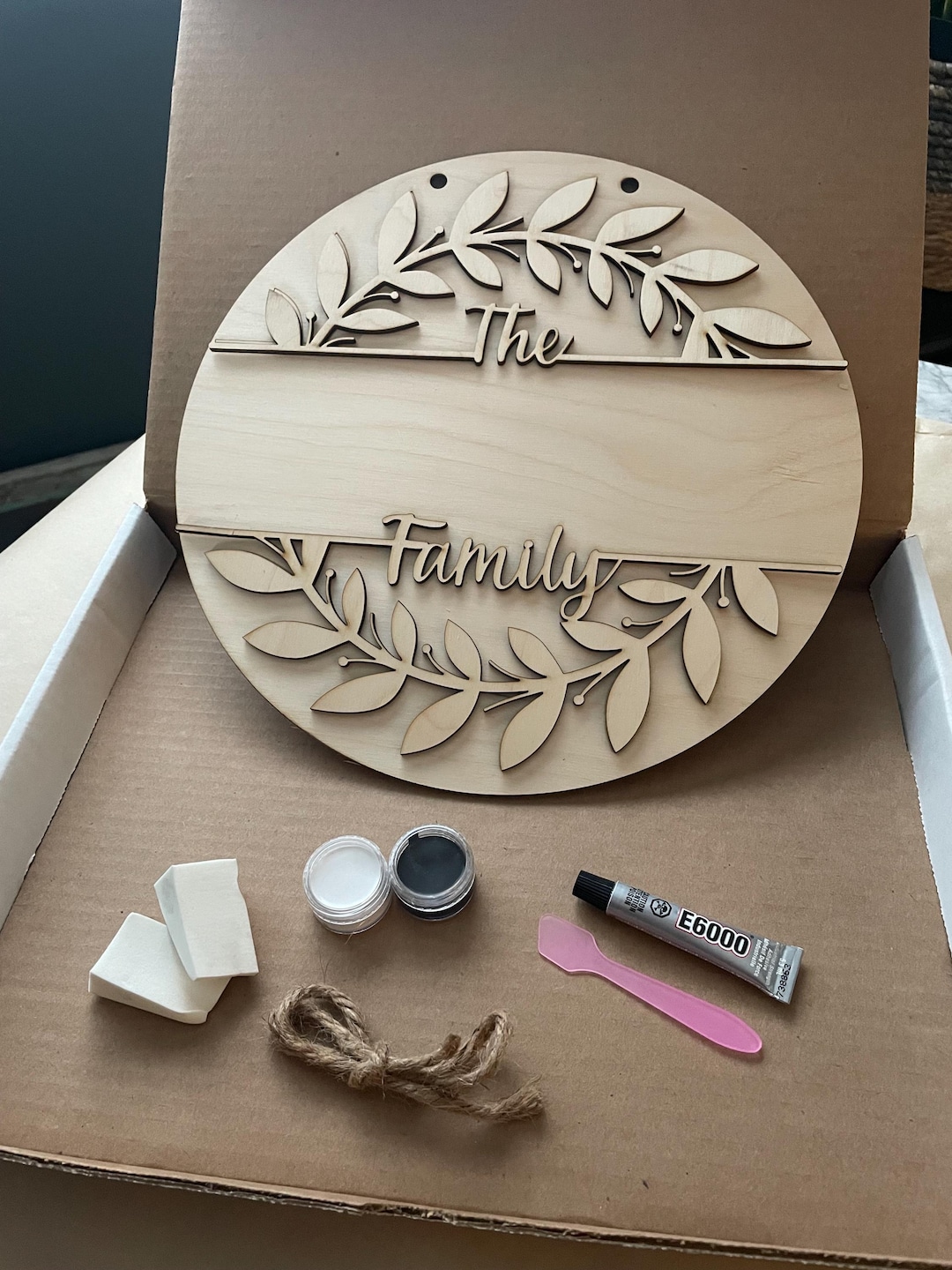 Personalized DIY Family Name Sign Kit – Custom Wooden Sign for Home ...
