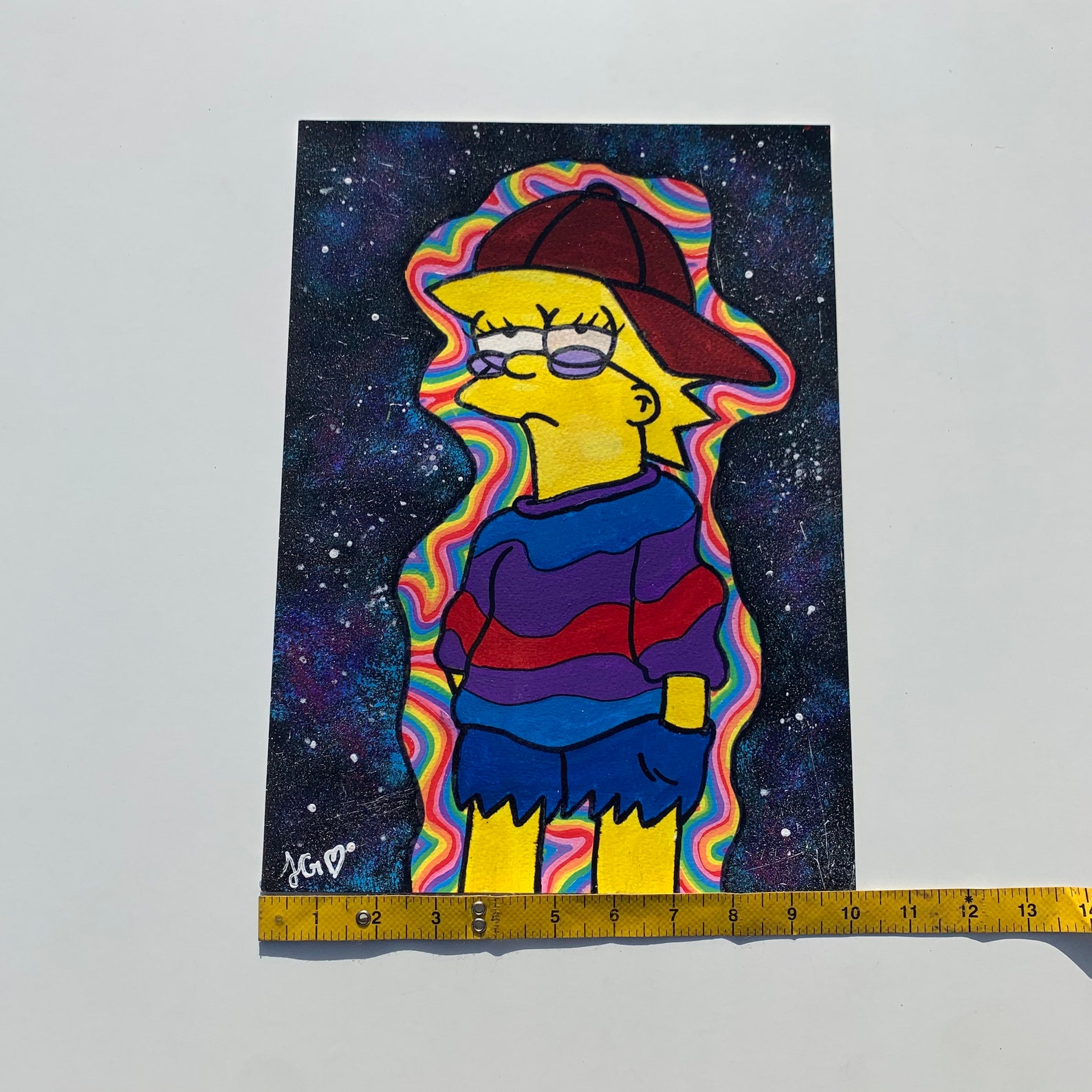 Trippy Hippie Lisa Simpson Art Room Decor Trippy Art - Etsy