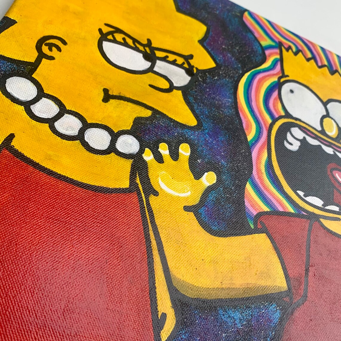 Bart and Lisa Trippy Art the Simpsons Rainbow Psychedelic - Etsy