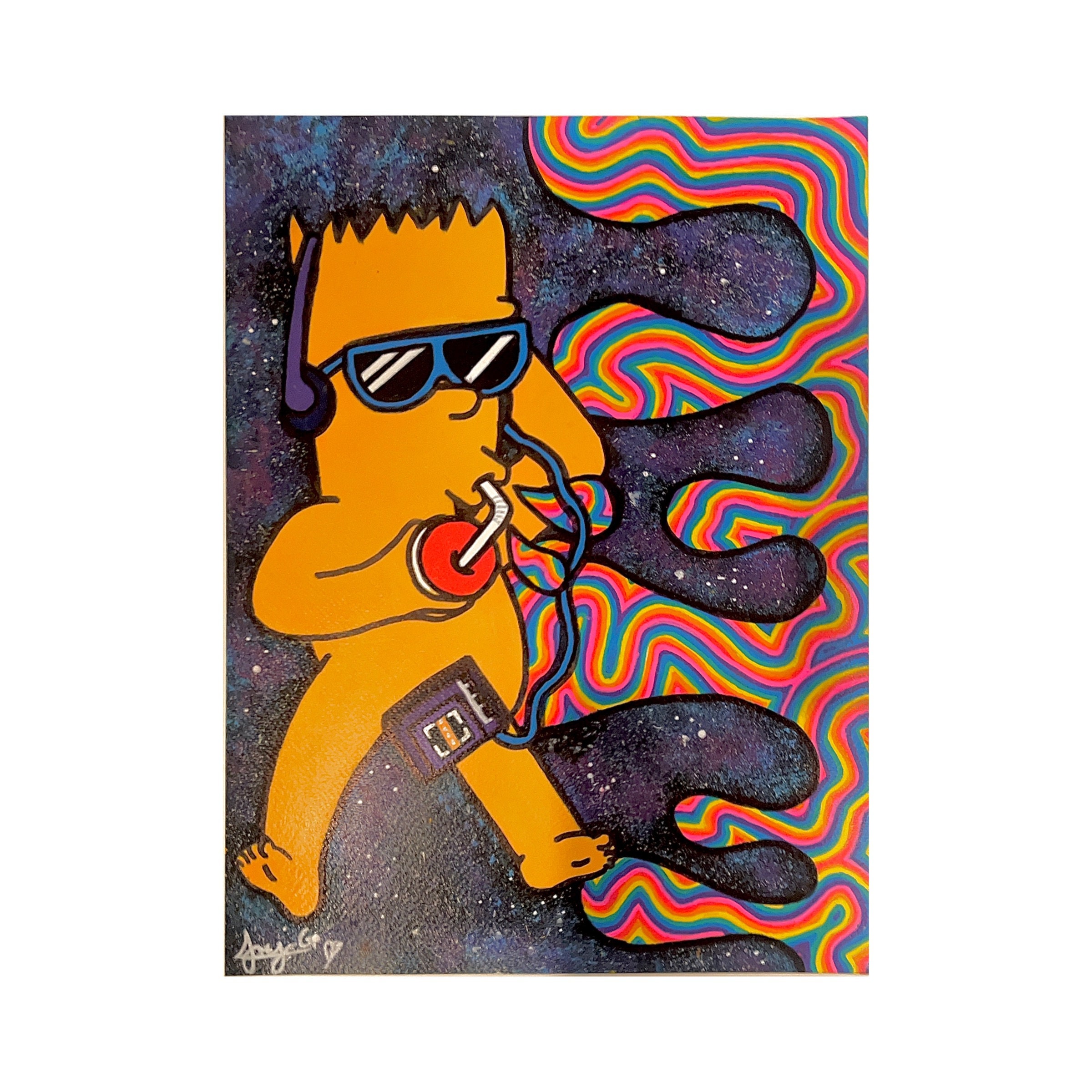 Bart Simpson- Trippy Art Wall Art Room Decor the Simpsons- 16x12” - Etsy
