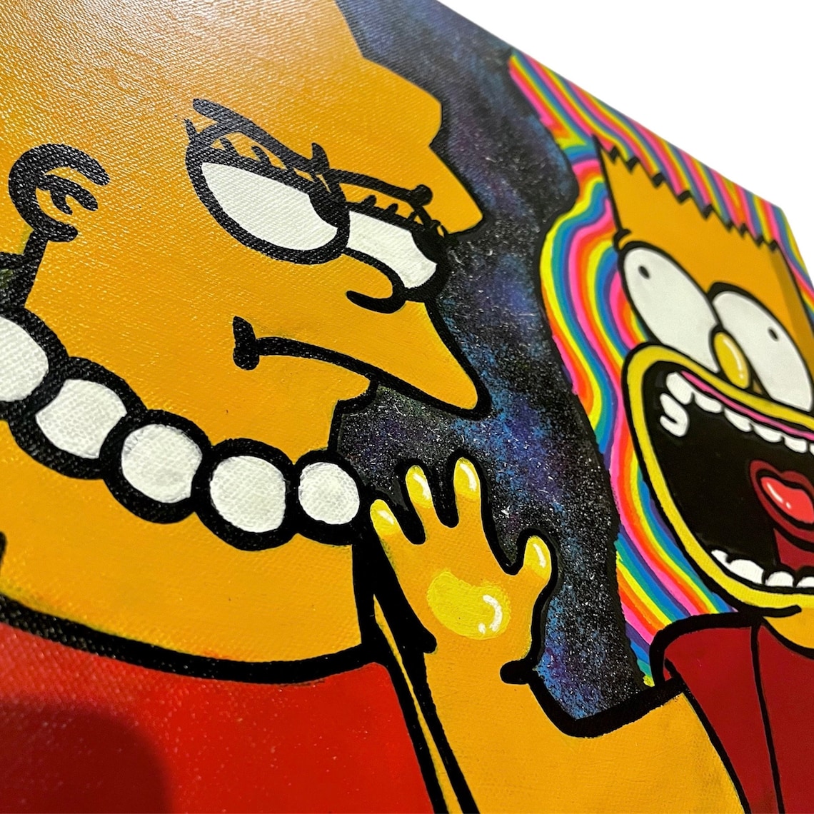 Bart and Lisa Trippy Art the Simpsons, Rainbow, Psychedelic, Wall Art ...