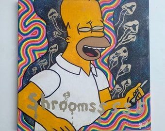 Bart and Lisa Trippy Art the Simpsons Rainbow Psychedelic - Etsy