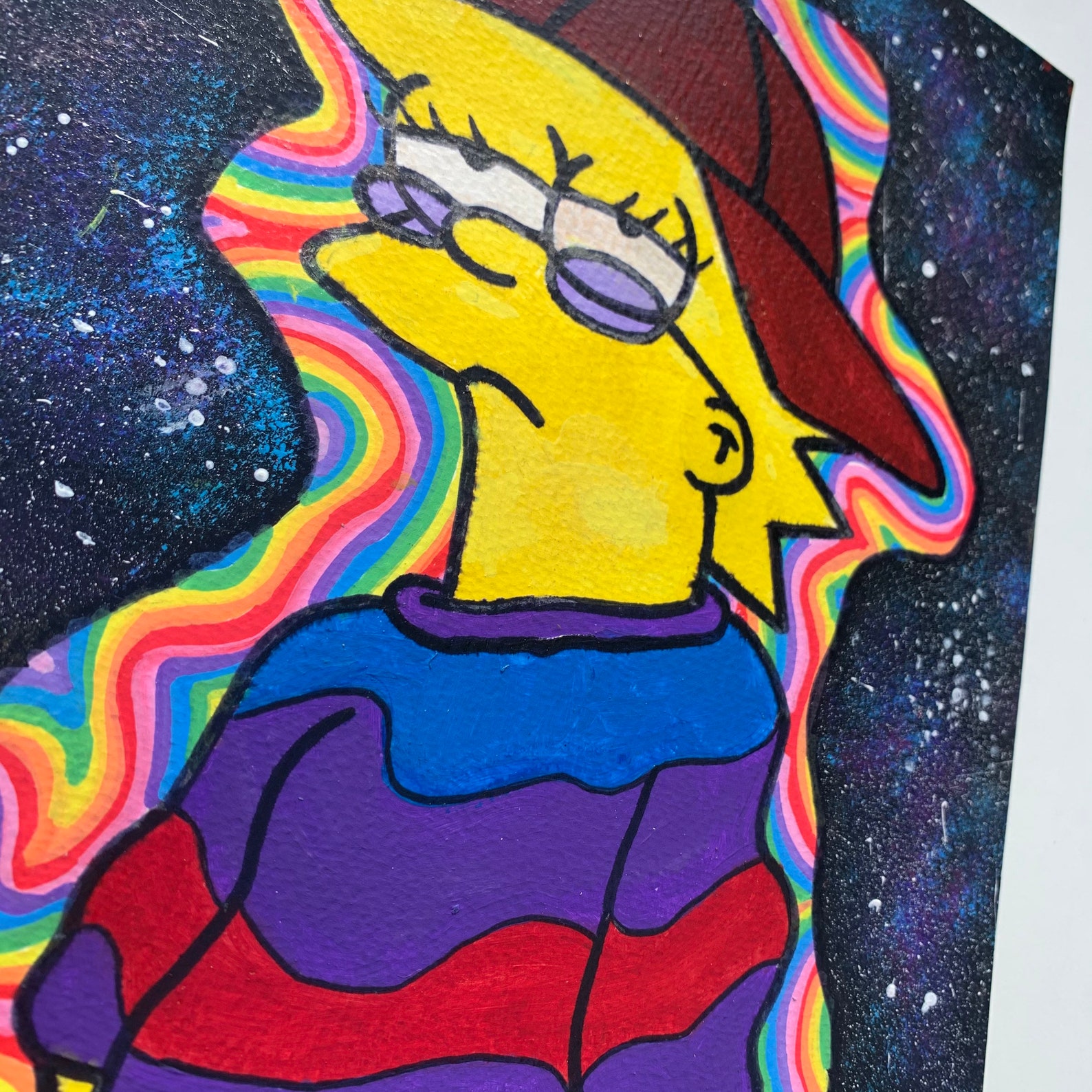 Trippy Hippie Lisa Simpson Art Room Decor Trippy Art - Etsy