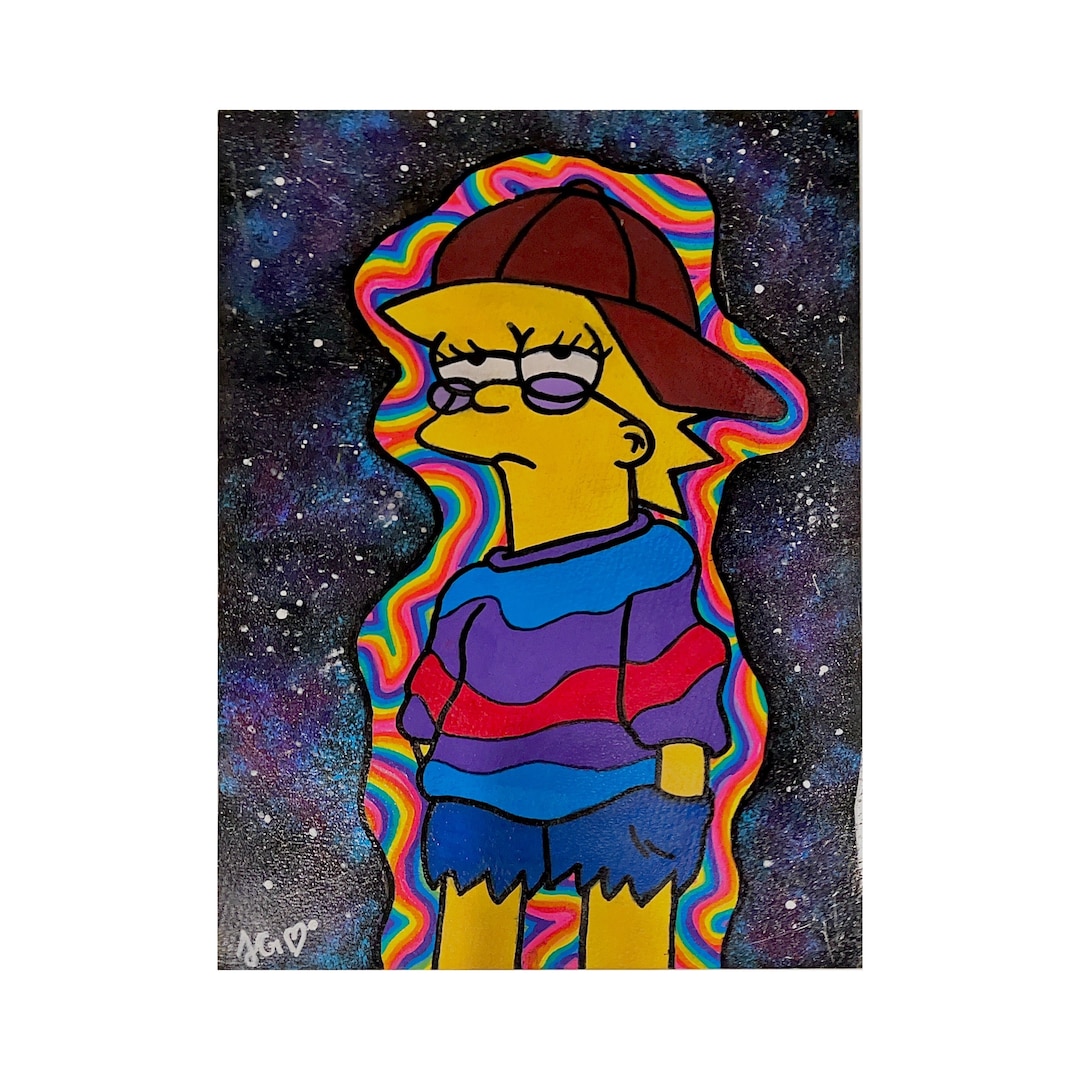 Trippy Hippie Lisa Simpson Art - Room Decor, Trippy Art, Psychedelic ...