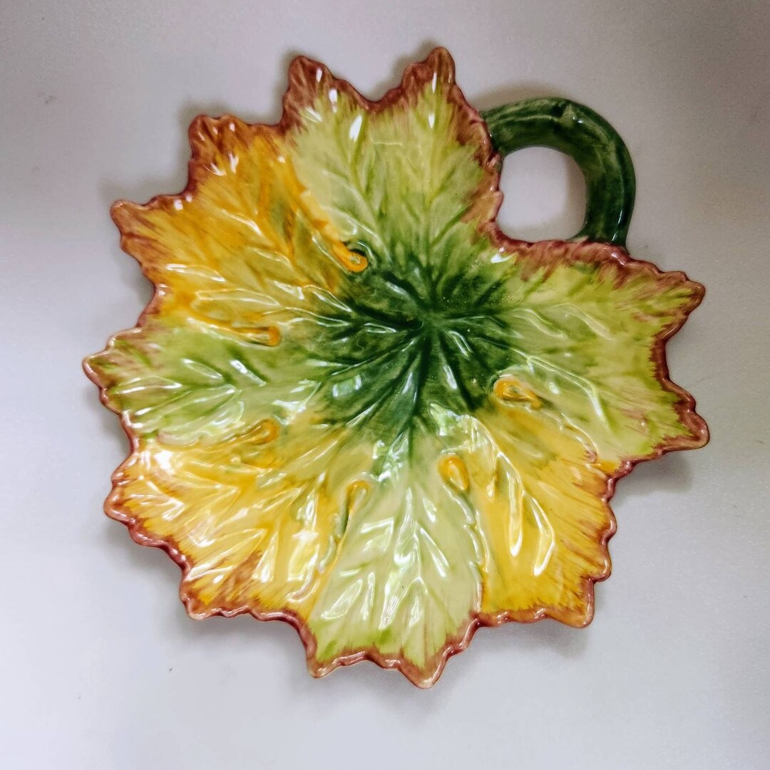 Maple Leaf Dish Serving Plate Wall Hanging Majolica. Vintage - Etsy