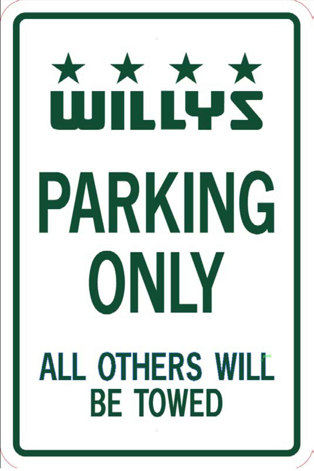 Willys Parking Sign 12x18 Aluminum .040 - Etsy