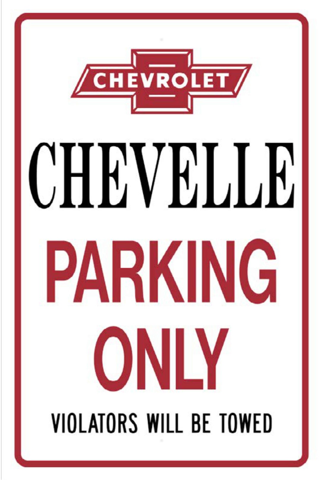 Chevrolet Chevelle Parking Sign 12x18 Aluminum .040 - Etsy