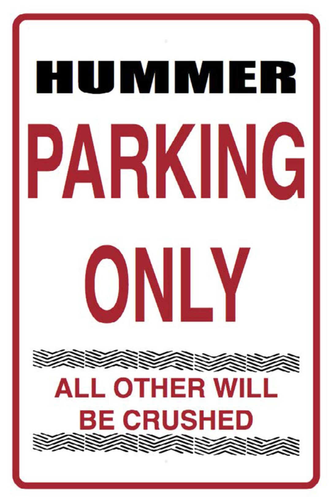Hummer Parking Sign 12x18 Aluminum .040 - Etsy