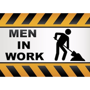 Men at Work Construction Safety Sign Indoor/outdoor 5 Pack 18"wx 12"h ...