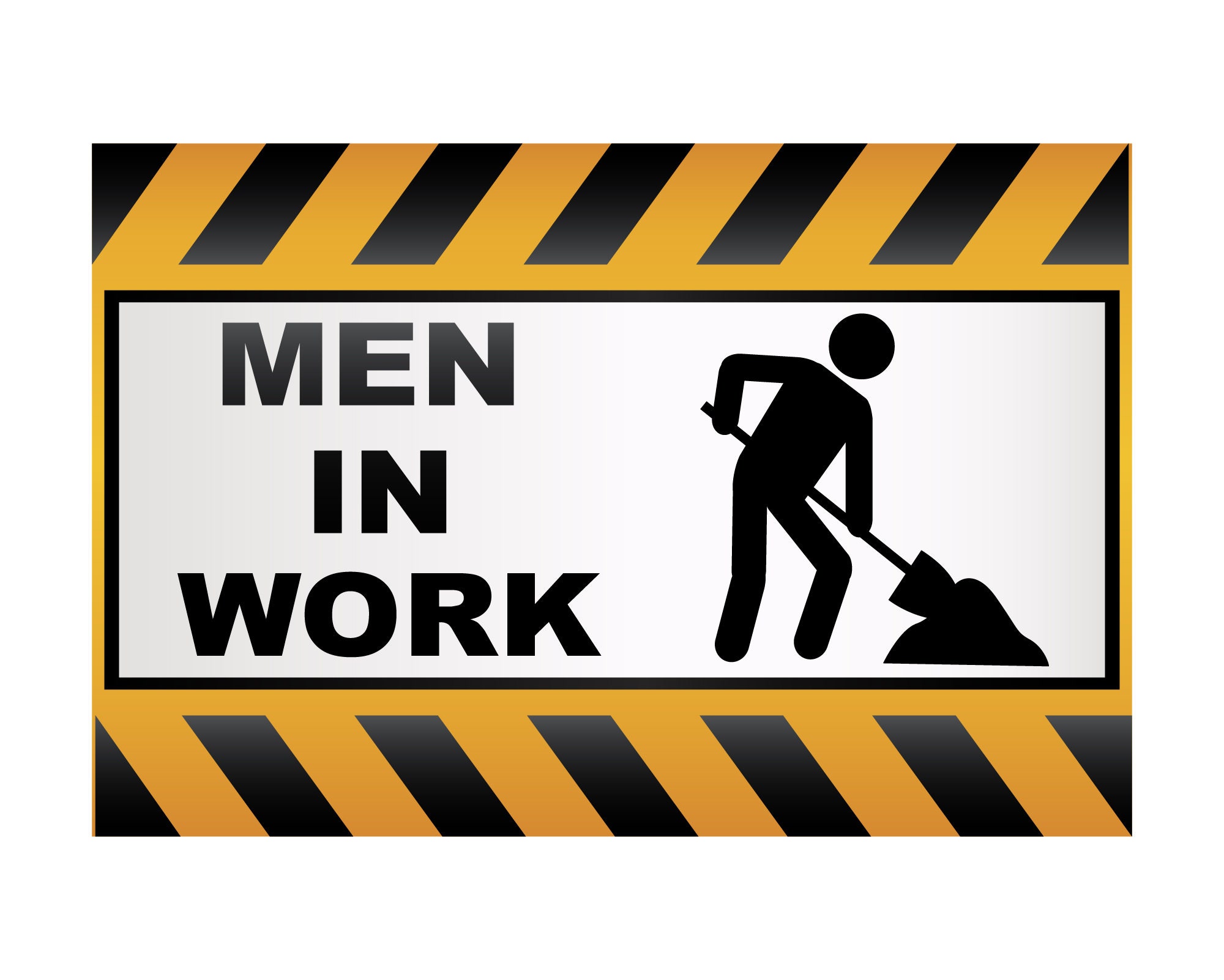 Men at Work Construction Safety Sign Indoor/outdoor 5 Pack 18"wx 12"h ...