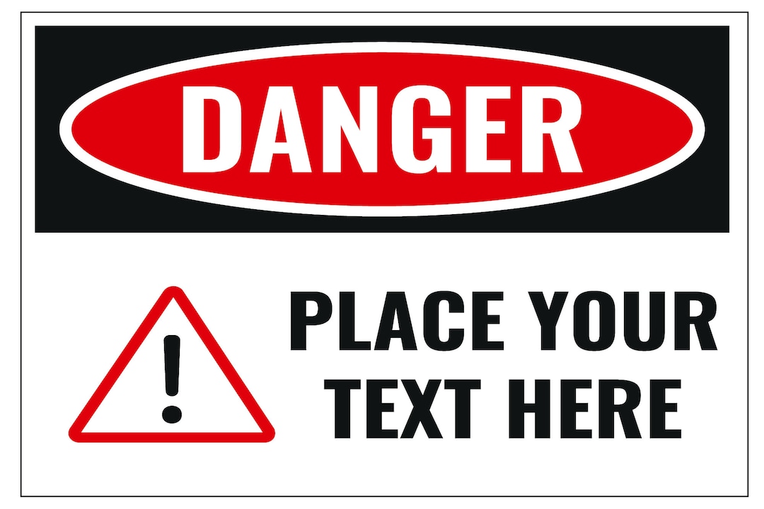 Custom Danger Indoor/outdoor Safety Sign 5 Pack 18"wx 12"h 4mm ...