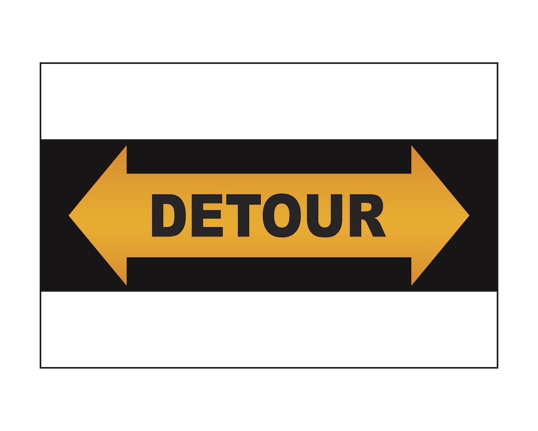 Detour Road Construction Sign Indoor/outdoor 5 Pack 18"wx 12"h 4mm ...