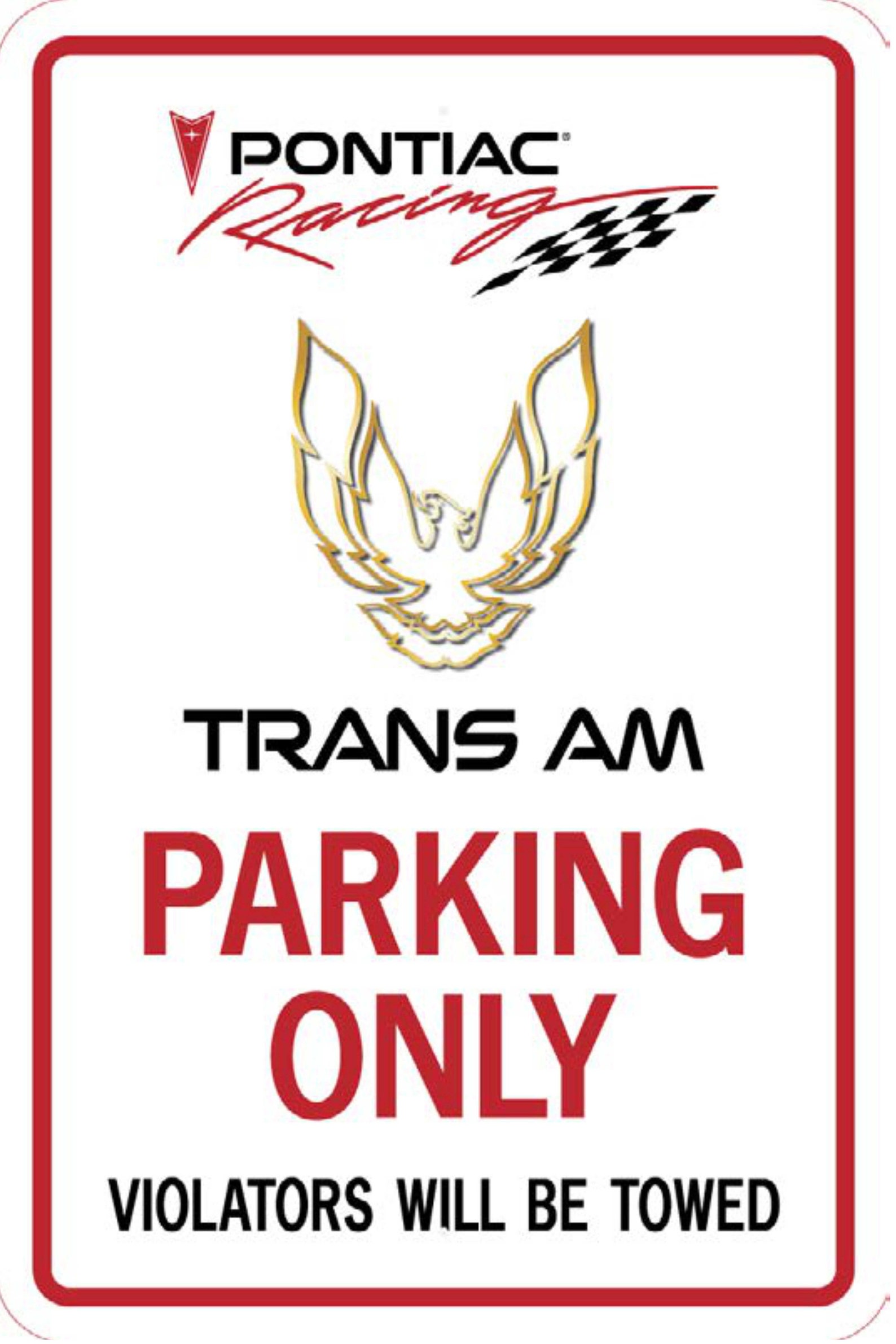Trans Am Parking Sign 12x18 Aluminum .040 - Etsy