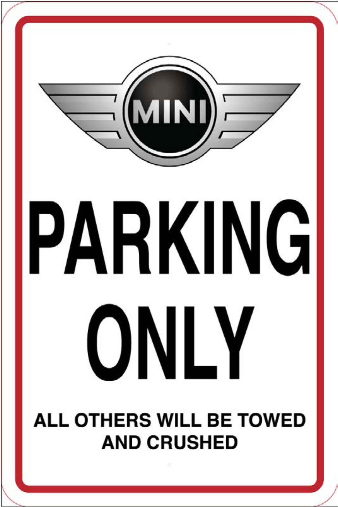 Mini Cooper Parking Sign 12x18 Aluminum .040 - Etsy