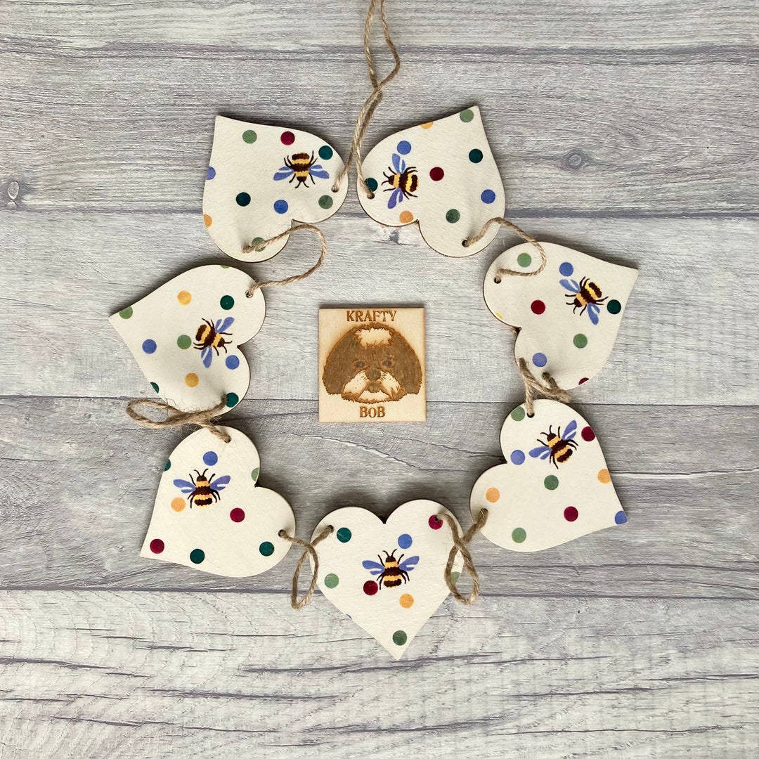 Emma Bridgewater Bee Bunting, Wooden Polka Dot Garland, Summer Bee ...