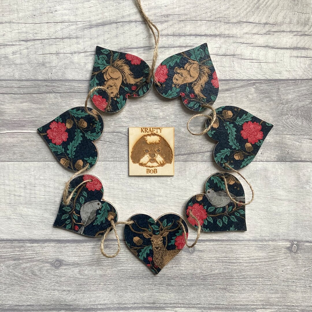 Autumn Woodland Animal Garland, Wooden Forest Bunting for Christmas ...